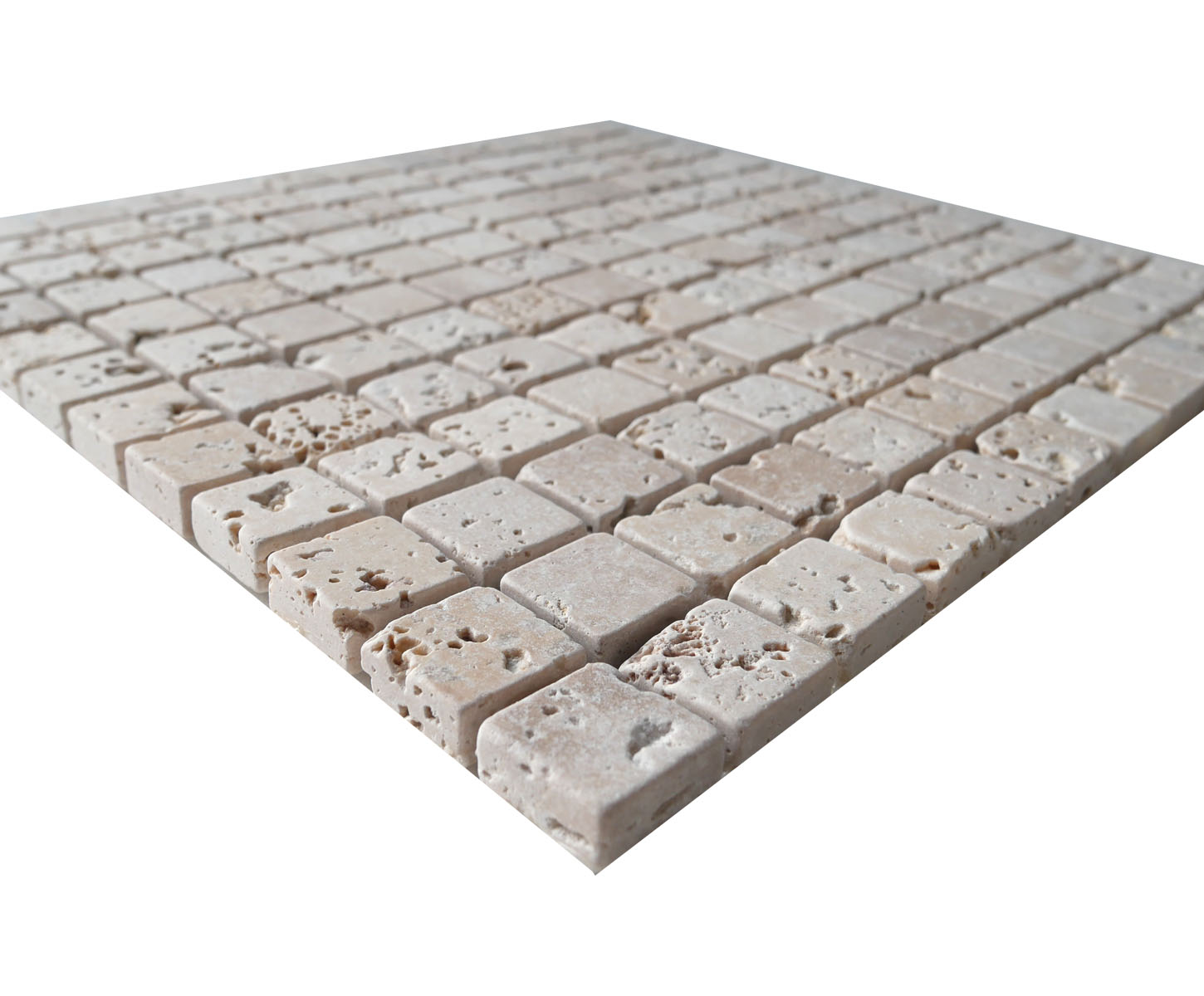 Travertin Fliesen Natursteinmosaik beige getrommelt
