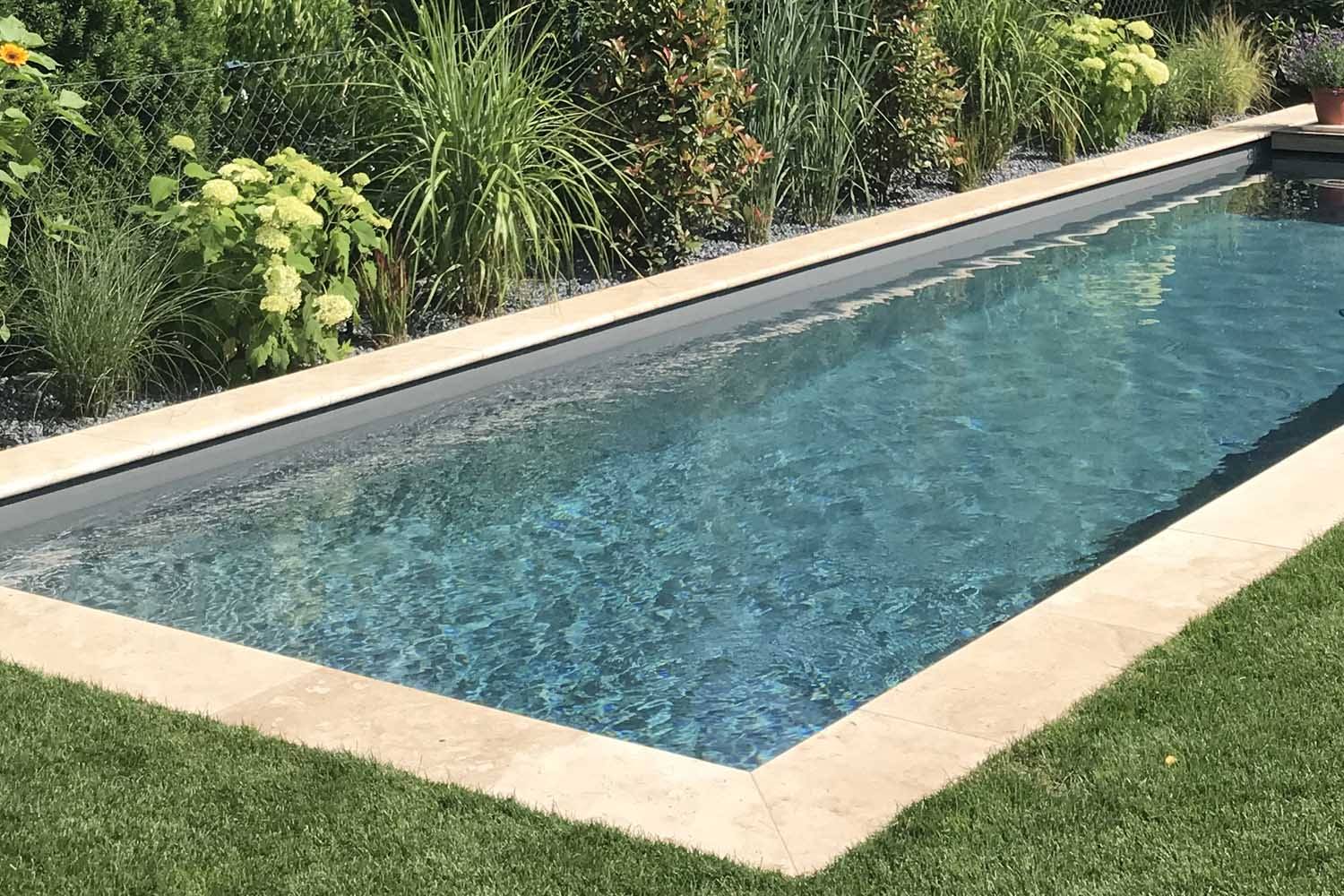 Poolumrandung Travertin Stein - Steinlese Natursteine