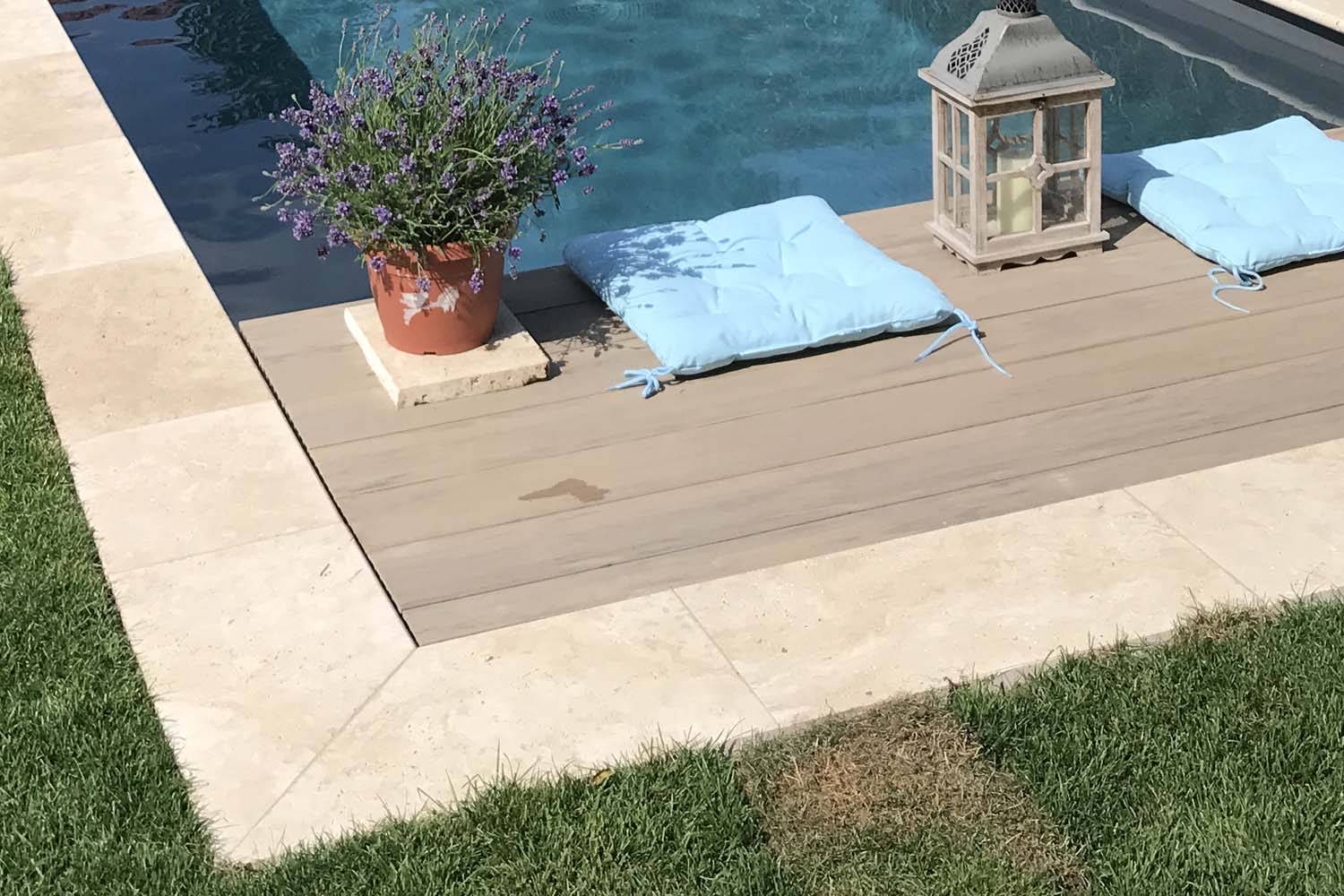 Poolumrandung Travertin Stein - Steinlese Natursteine